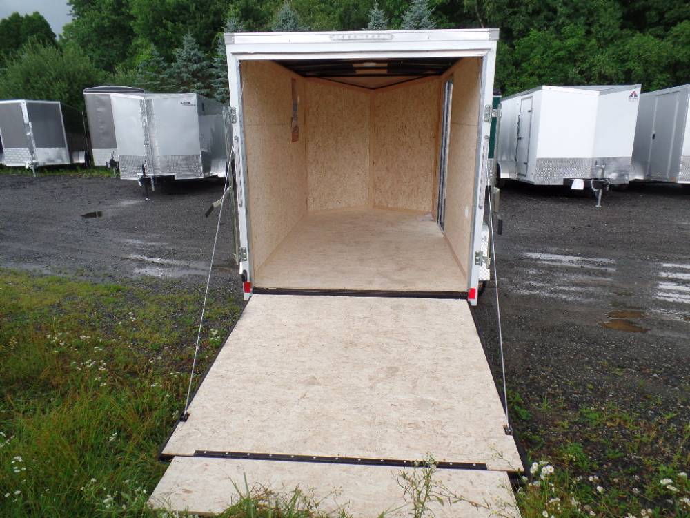 6X10 Slope V Nose, Enclosed Cargo Trailer, 2,990 GVWR, Ramp Door, White ...