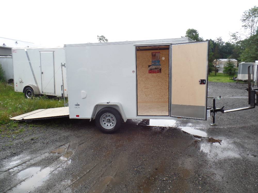 6X10 Slope V Nose, Enclosed Cargo Trailer, 2,990 GVWR, Ramp Door, White ...
