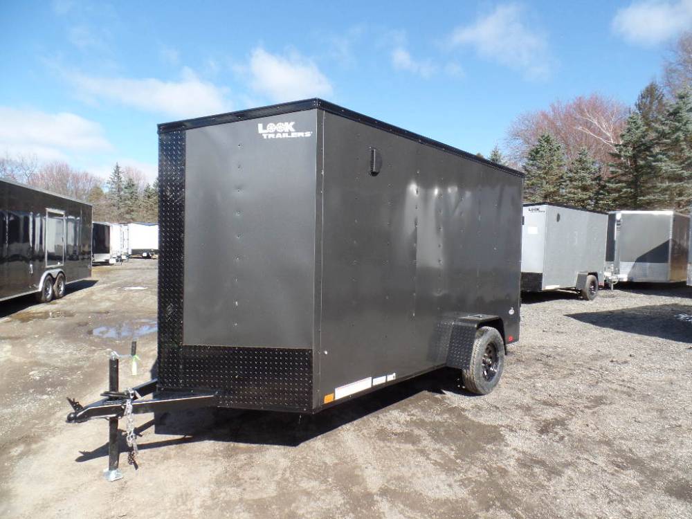 EXAMPLE / 6X12 Enclosed Trailer, Charcoal Gray Exterior with Blackout ...