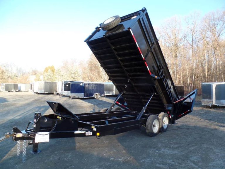 16 FT DUMP TRAILER, 16,000 LB. GVWR ! 4 FT HIGH SIDES. 16.5 CUBIC YARD ...