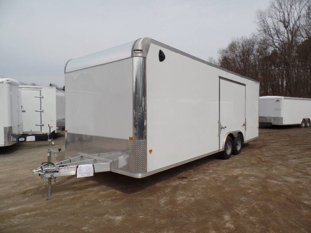 EXAMPLE / 8.5X24 WHITE, Aluminum Frame Enclosed Car Trailer with Big ...
