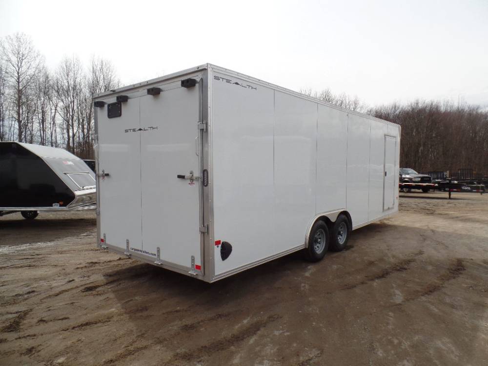 EXAMPLE / 8.5X24 WHITE, Aluminum Frame Enclosed Car Trailer with Big ...