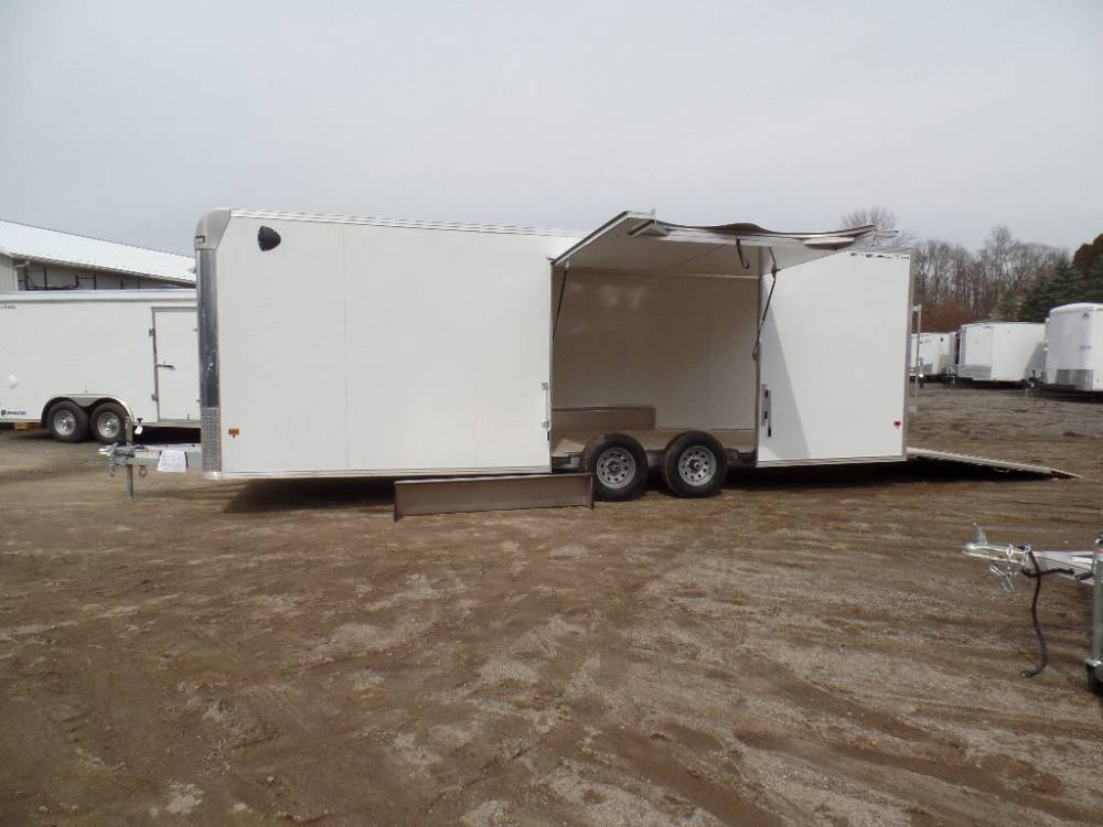 EXAMPLE / 8.5X24 WHITE, Aluminum Frame Enclosed Car Trailer with Big ...