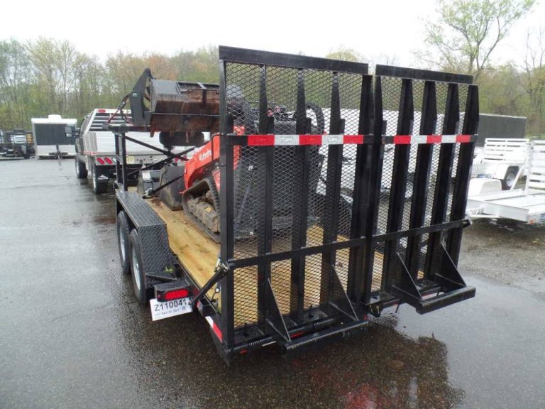 Equipment Trailer, Mini Excavator Trailer with Implement Rack, carry ...
