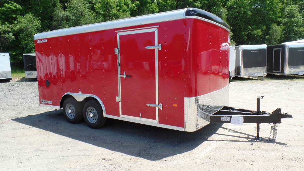 RED, 8.5X16 Enclosed Landscape Model Trailer in Stock - Enclosed ...