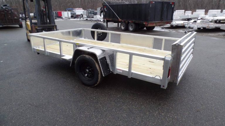 7 X 12 Single Axle Utility Trailer, Aluminum Frame, Wood Deck, 2,990 lb ...