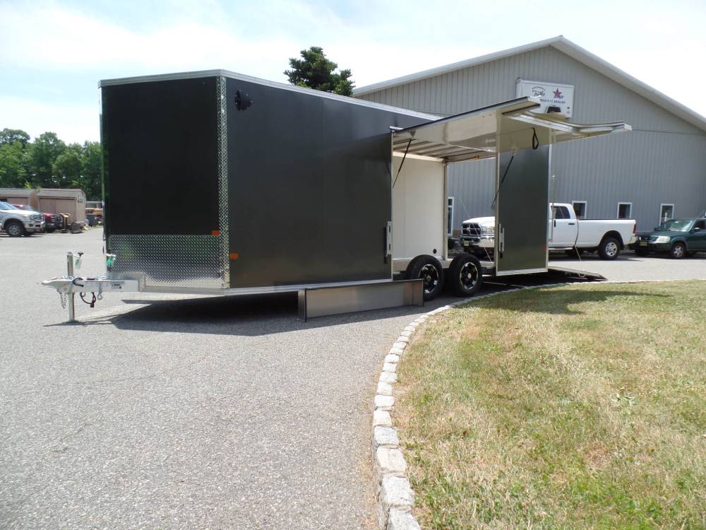ALCOM STEALTH 8.5X20 V Nose, Gray, Enclosed Car Trailer, with Big ...