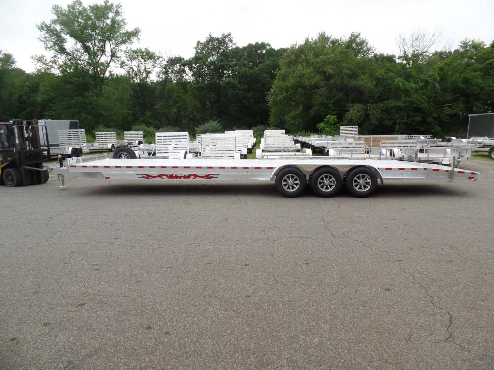 Two Car Aluminum Trailer, 34 ft. long deck, hold two cars or three ...